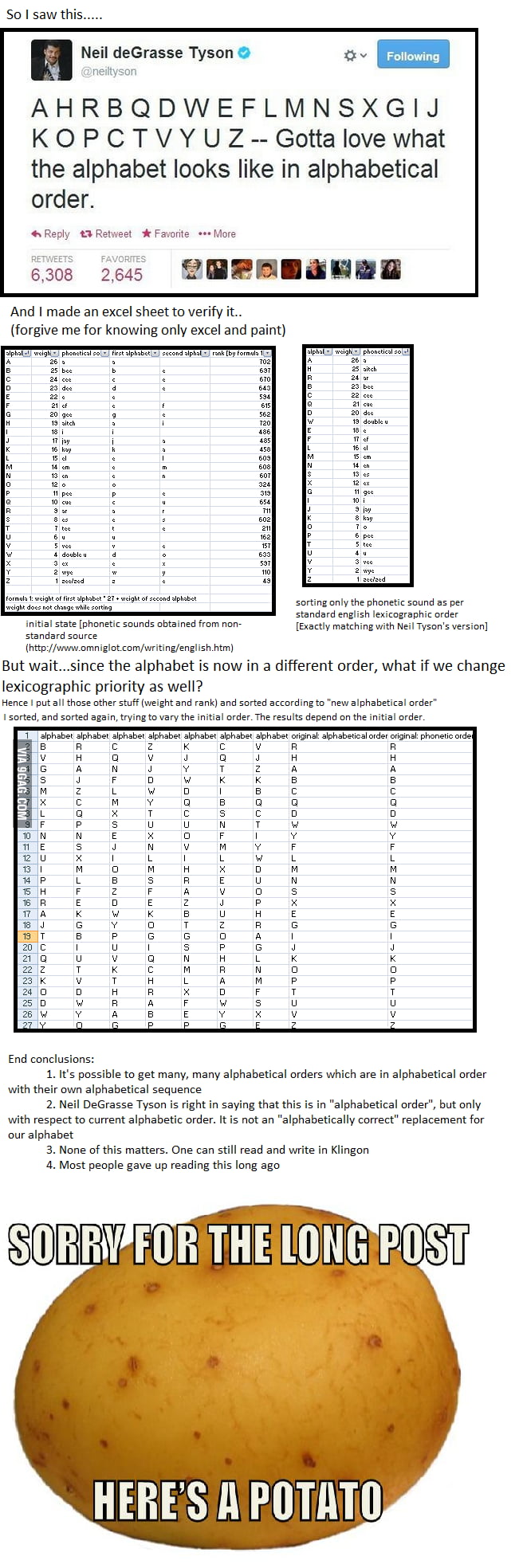 Alphabet in alphabetical order? My bullshit sense is tingling - 9GAG
