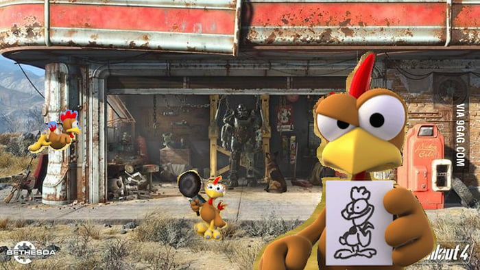 Fallout 4 screenshot looks like a new Moorhuhn(Crazy Chicken) Map. - 9GAG