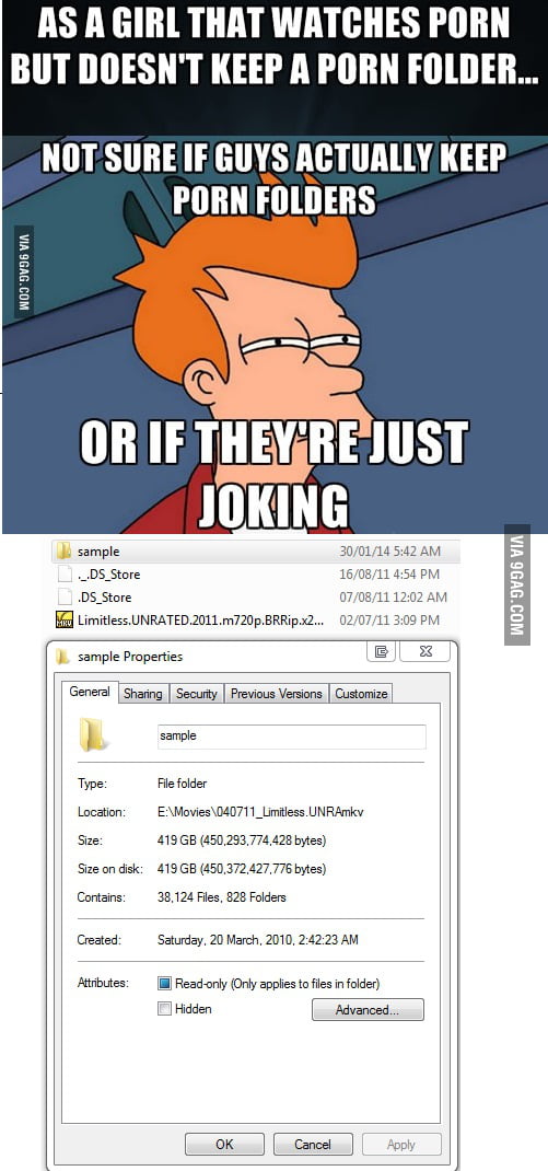 To the girl about porn folders - 9GAG