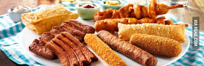 In Belgium we eat this. We call it frituursnacks and its delicious - 9GAG