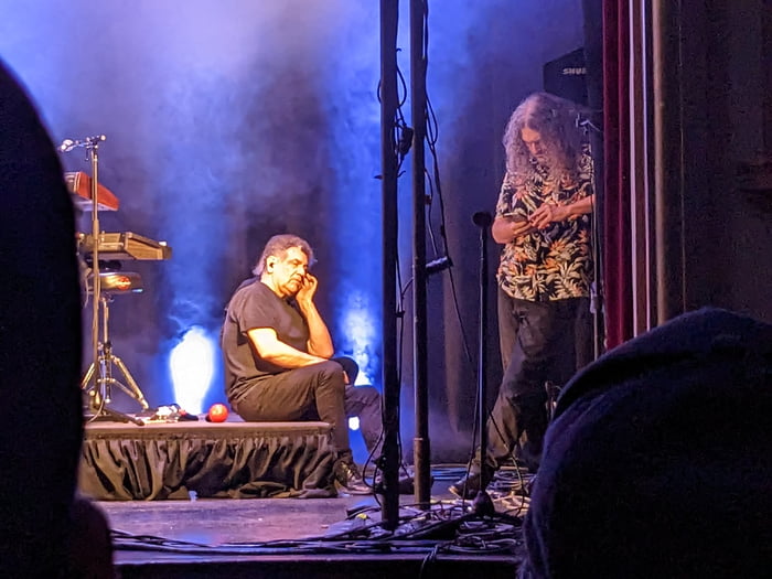 Weird Al after finishing his set while the audience calls for an encore ...