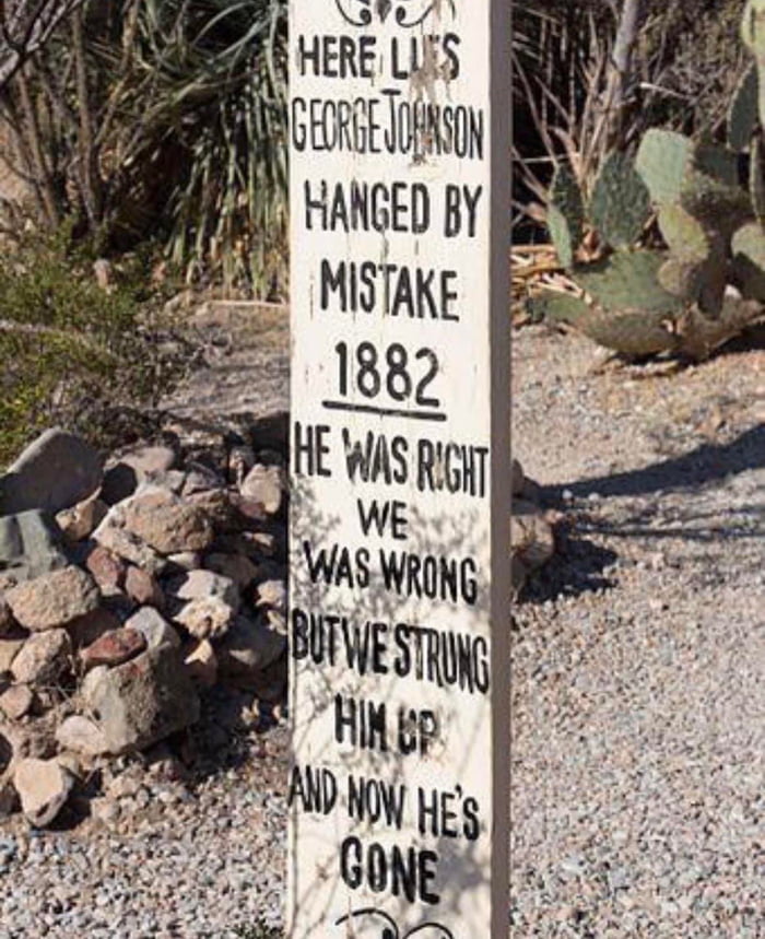 The tombstone commemorates George Johnson, a victim of wrongful ...