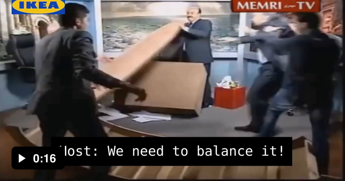 Erdogan and his buddies assemblies an IKEA table - 9GAG