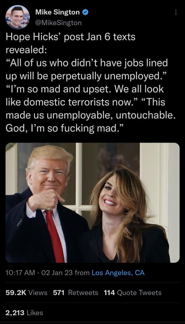 Other Presidents have historians, ambassadors, experts as advisors, Trump had Hope Hicks, local ...