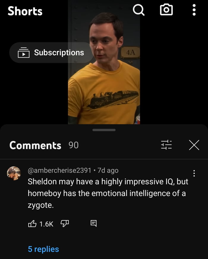 Sheldon emotional intelligence - 9GAG