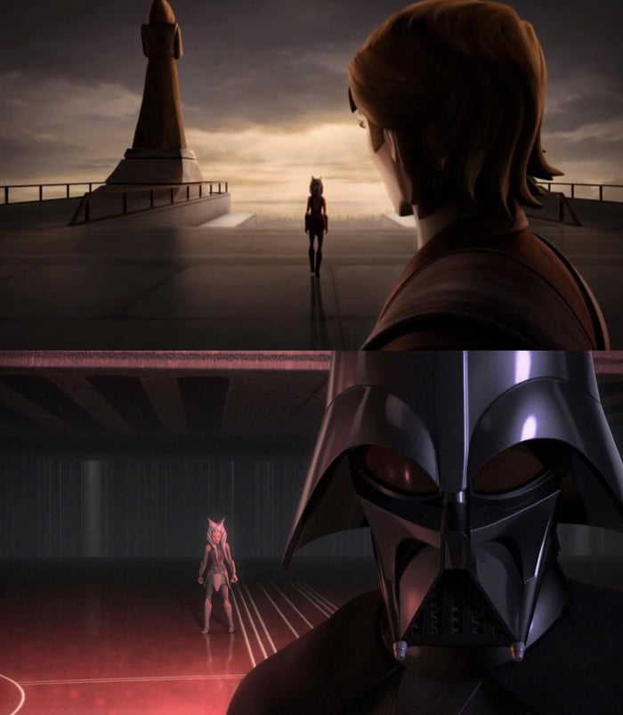 Anakin tried to bring Ahsoka back. Ahsoka tried to bring Anakin back - 9GAG