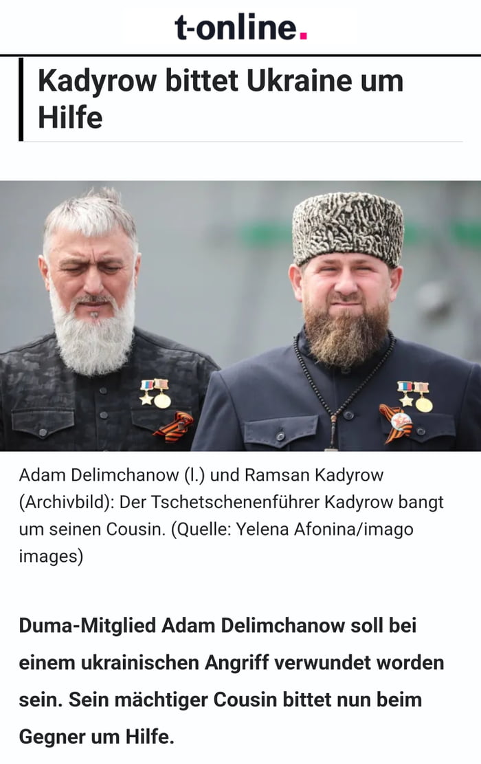 Kadyrow asking UA intelligence for help to find his wounded brother (source in comments) - 9GAG