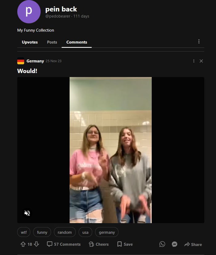 So I found an actual pedo cnut here. Posts vids of young girls (younger ...