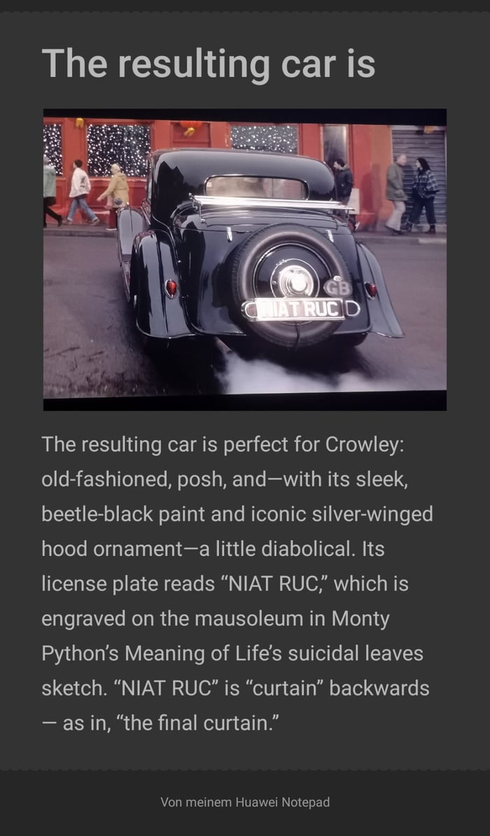 "Good Omens" Crowley's Car - 9GAG