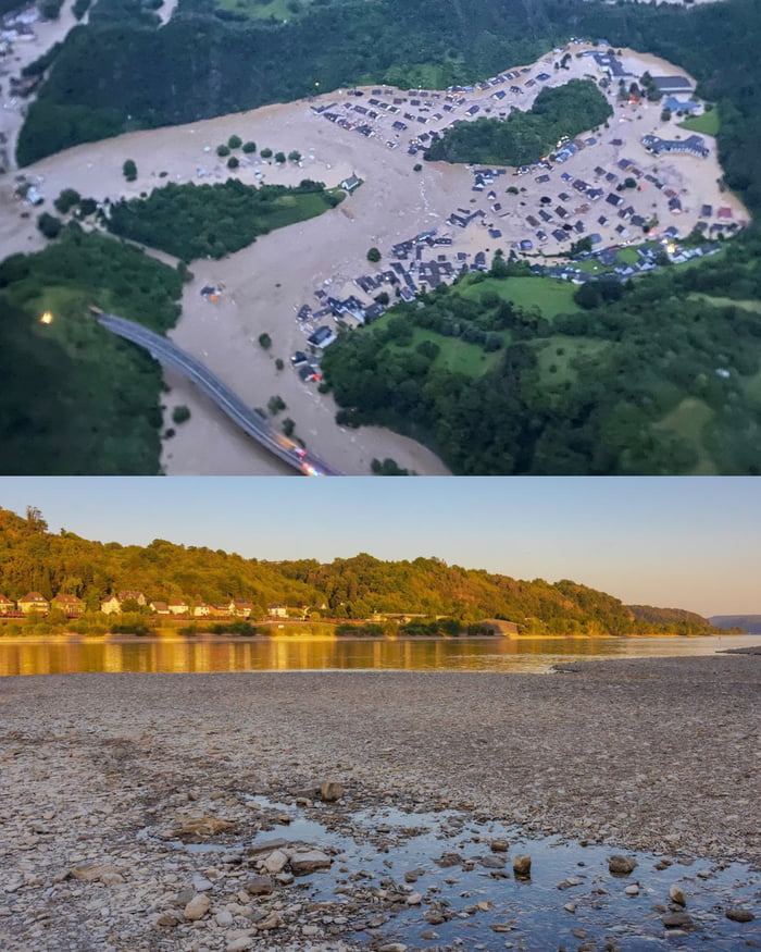 The river Ahr in Germany during the catastrophic floodings almost ...