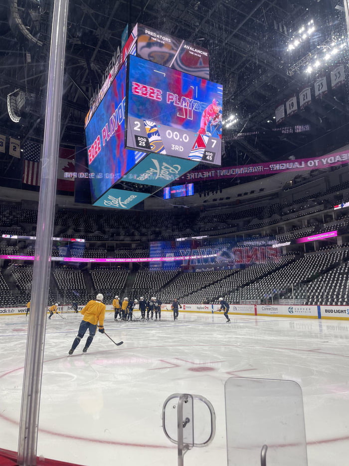 Avs left the score of Game 1 on the JumboTron for the Preds morning ...