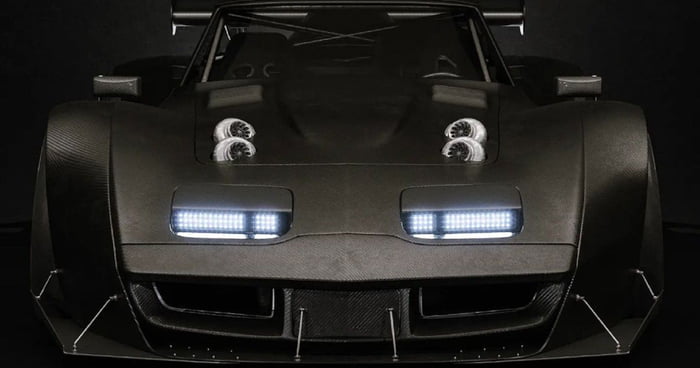A Highly modified Corvette, with a Dodge hellcat engine and 4 turbos ...