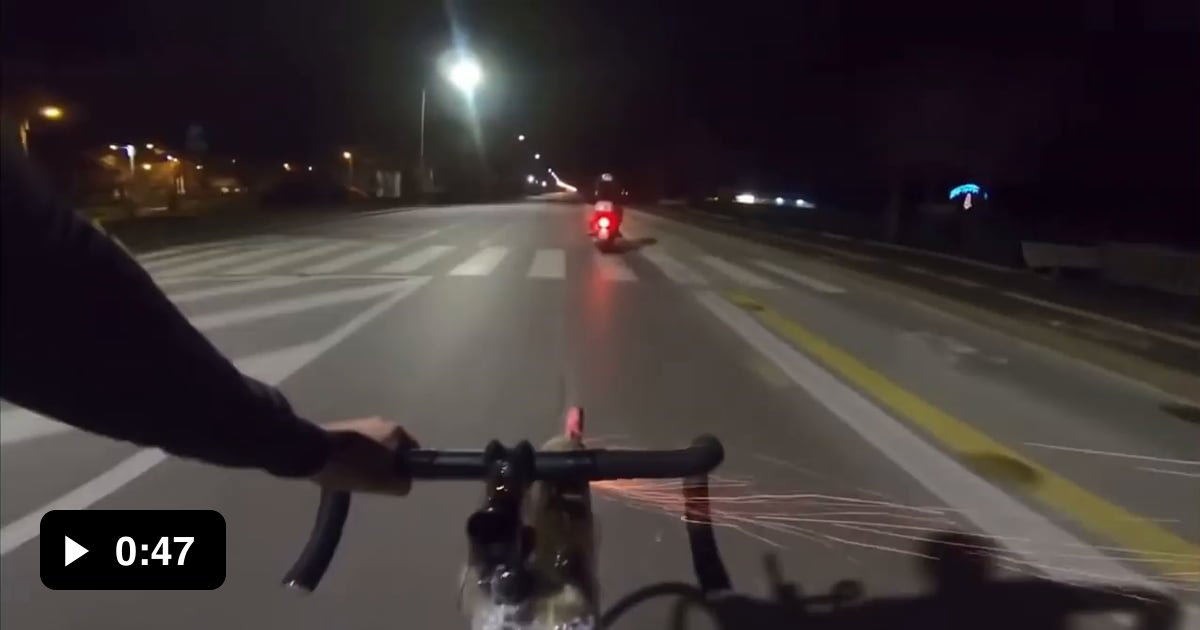 Weaponized bicycle destroys scooter - 9GAG