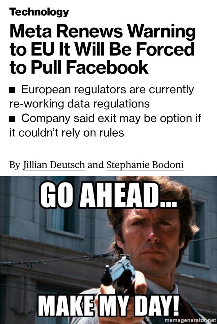 Facebook threatens to leave from EU. - 9GAG