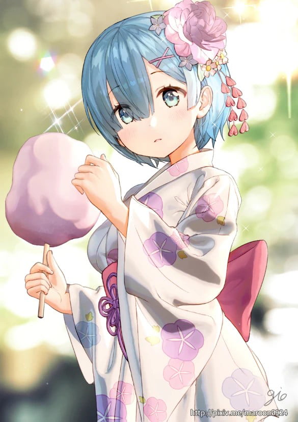 Rem eating cotton candy (gio) - 9GAG