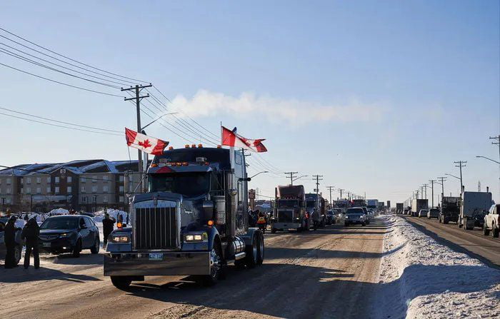In line to be the longest convoy ever made.. Canada's truckers are ...