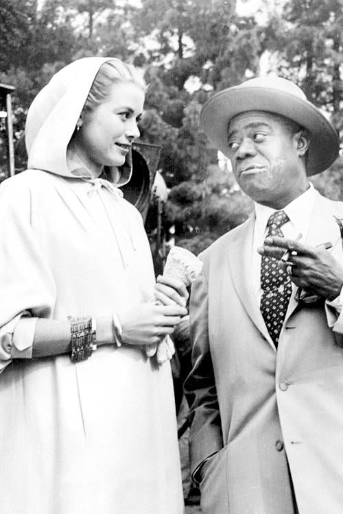 Grace Kelly and Louis Armstrong on the set of ‘High Society’ (1956) - 9GAG
