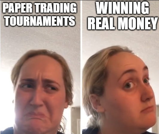So there's a website where you can paper trade, but win real money by ...