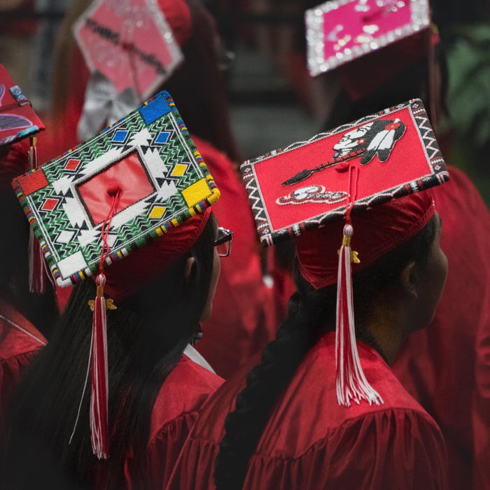 Native American beaded caps at Graduation - 9GAG