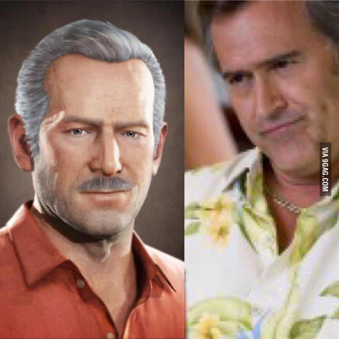 If they ever make a uncharted movie they should cast Bruce Campbell as Sully. - 9GAG