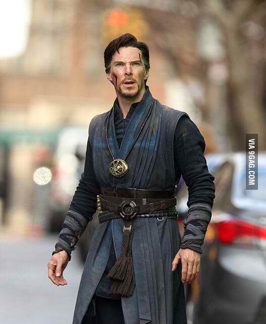 Dr. Strange be like, "No cape? No problem..." - 9GAG