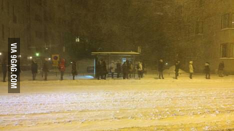 Typical Finnish bus stop - 9GAG