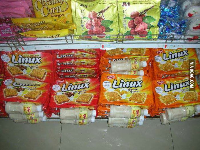 New release Linux chocolate cream and Linux cheese cream. - 9GAG