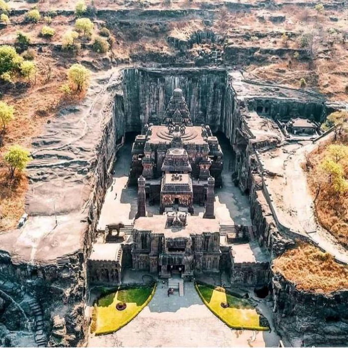 Kailasha Temple located in Maharashtra , India was built by Rashtrakuta ...