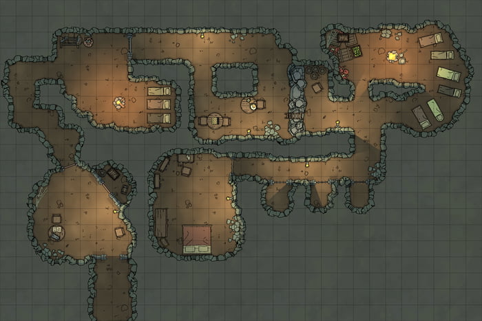 Another map I made for my campaign! This one is a bandit's den - 9GAG