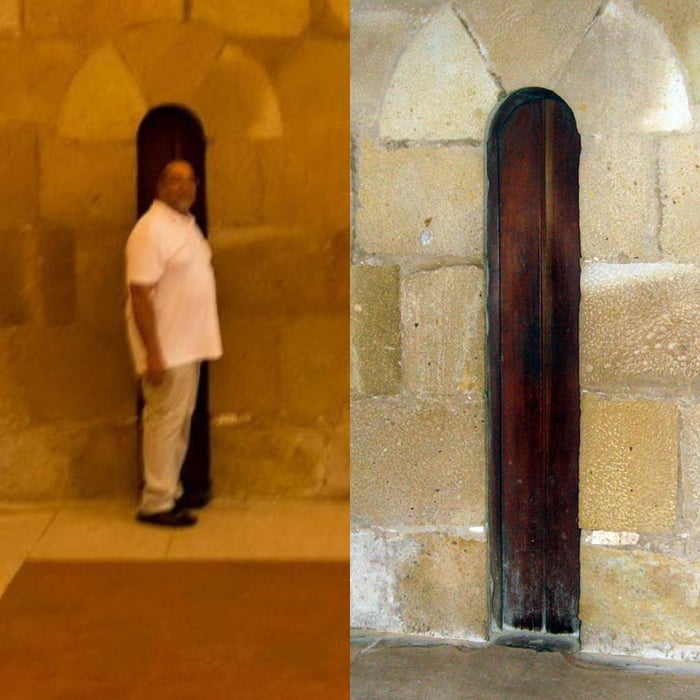 The “fatty-blocker” door in a Portuguese monastery. It had a width of ...