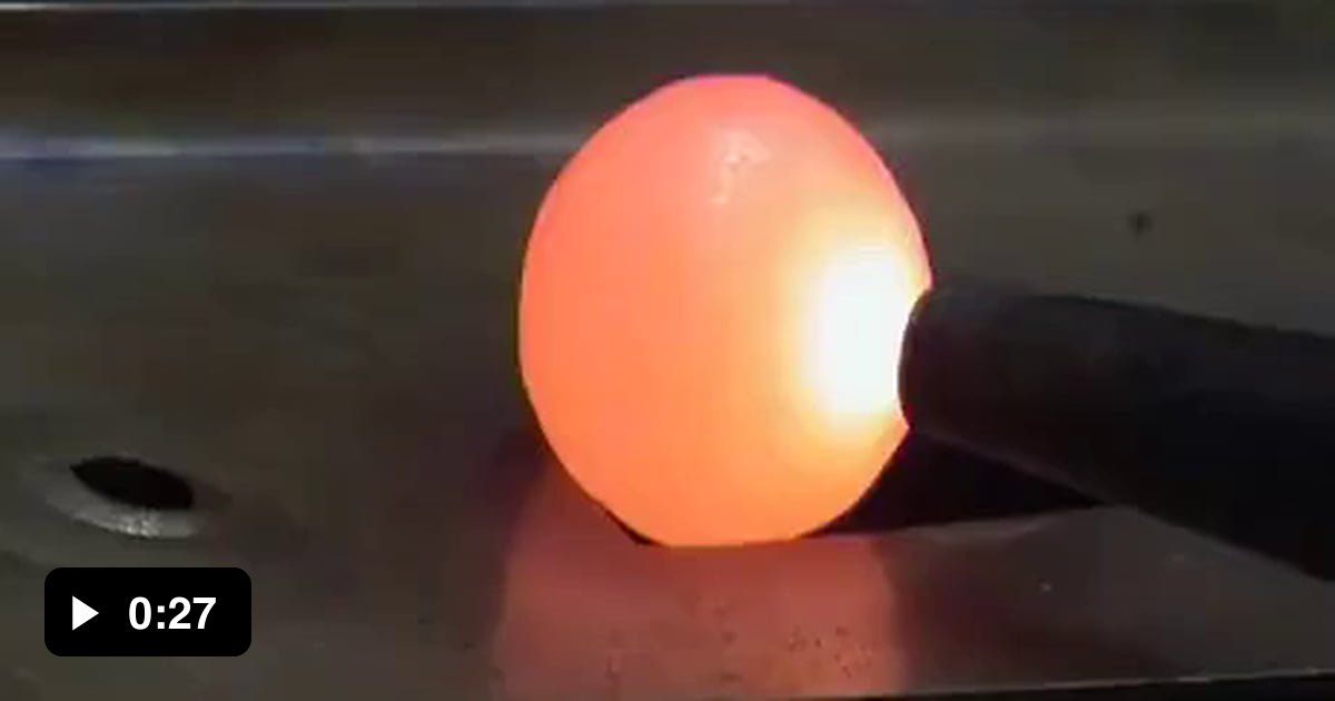 Red hot nickel ball in water creates a nice sound - 9GAG