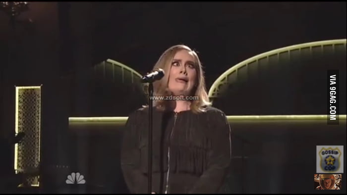 Adele on SNL after singing Hello... - 9GAG
