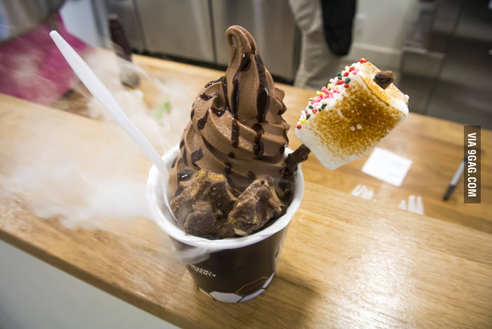 S'more Please Dry Ice Evaporating Ice Cream from 720 Sweets in Vancouver - 9GAG