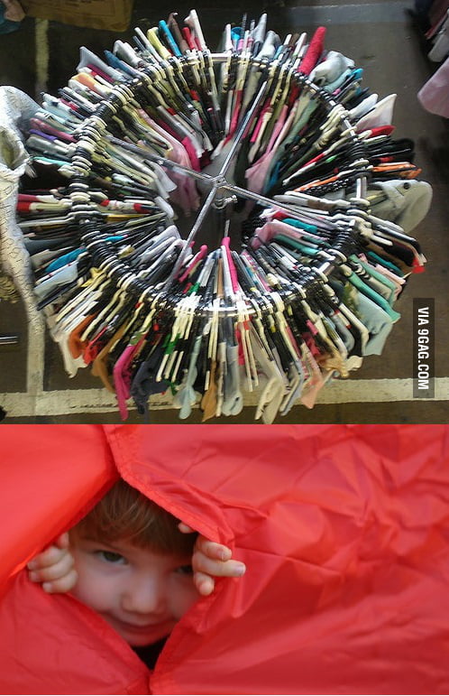 Anyone remember hiding in these round clothes racks? - 9GAG