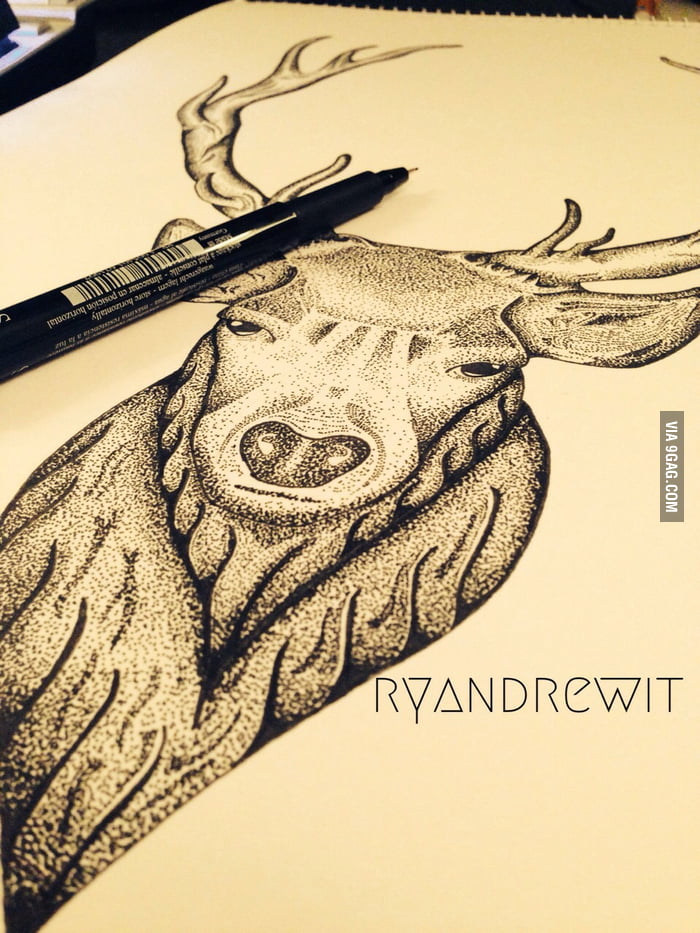 Just a drawing using dots - 9GAG