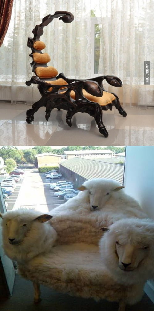 I saw the scorpion chair sooo I present you the sheep chair - 9GAG