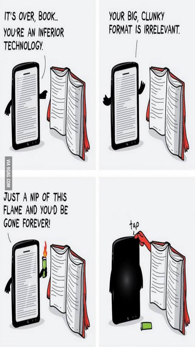 Smartphone vs. Book 1-0 - 9GAG