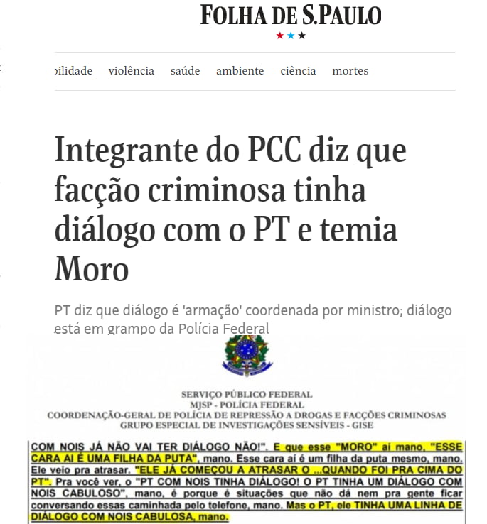Você sabia que o PCC tinha um diálogo CABULOSO com o PT? - 9GAG