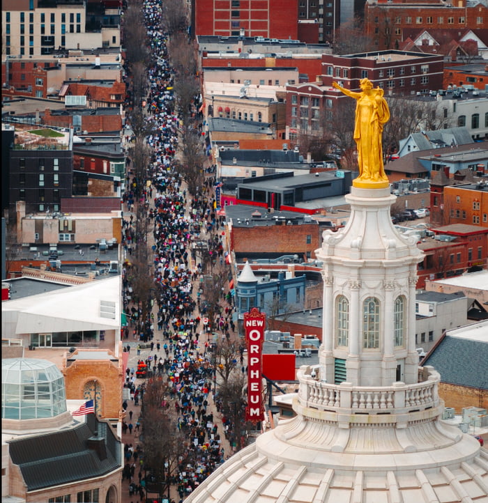 State Street in Madison Wisconsin filled up with the recent protests ...