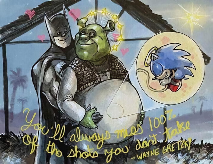 Batman x Shrek Mpreg Sonic The Hedgehog Drawing - 9GAG