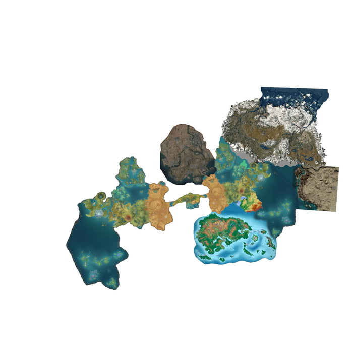 Expanding genshin map from top comment suggestions. Day 4: Skyrim, Miramar from PUBG and ...