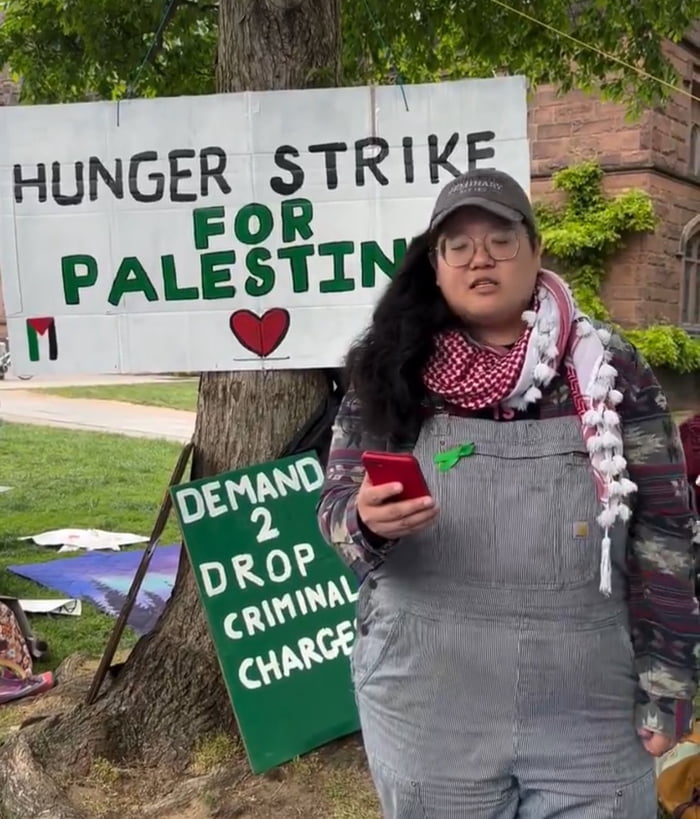 She looks like her definition of a hunger strike is 4 burgers instead ...