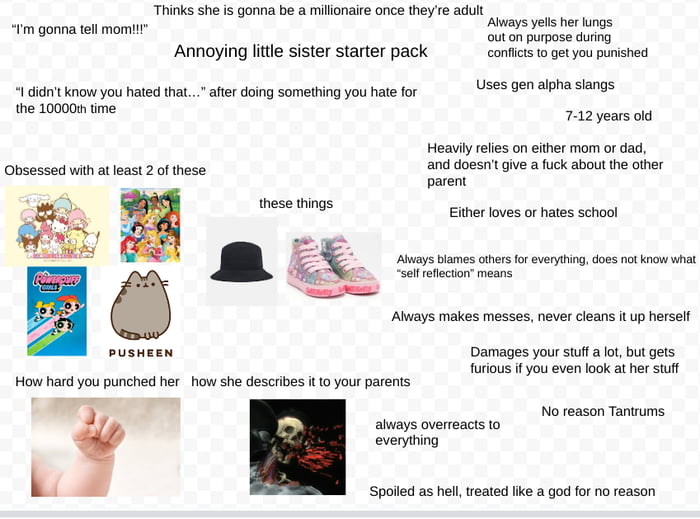 Annoying lilttle sister starter pack - 9GAG