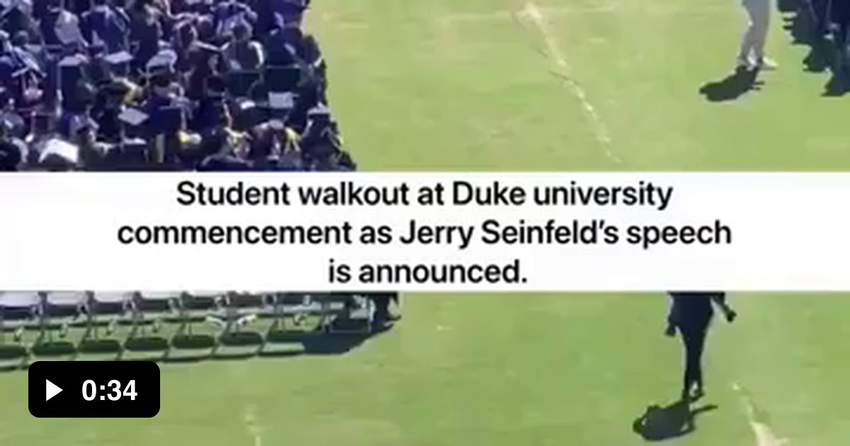 Students walkout at Duke University commencement as Jerry Seinfeld is ...