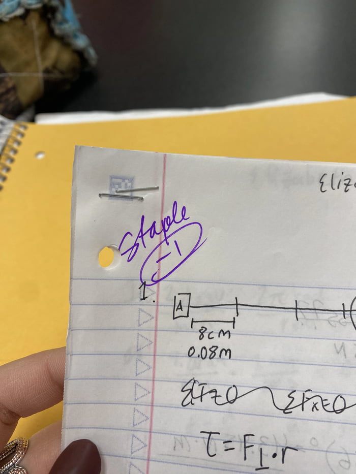 Getting a point off for stapling my homework wrong - 9GAG