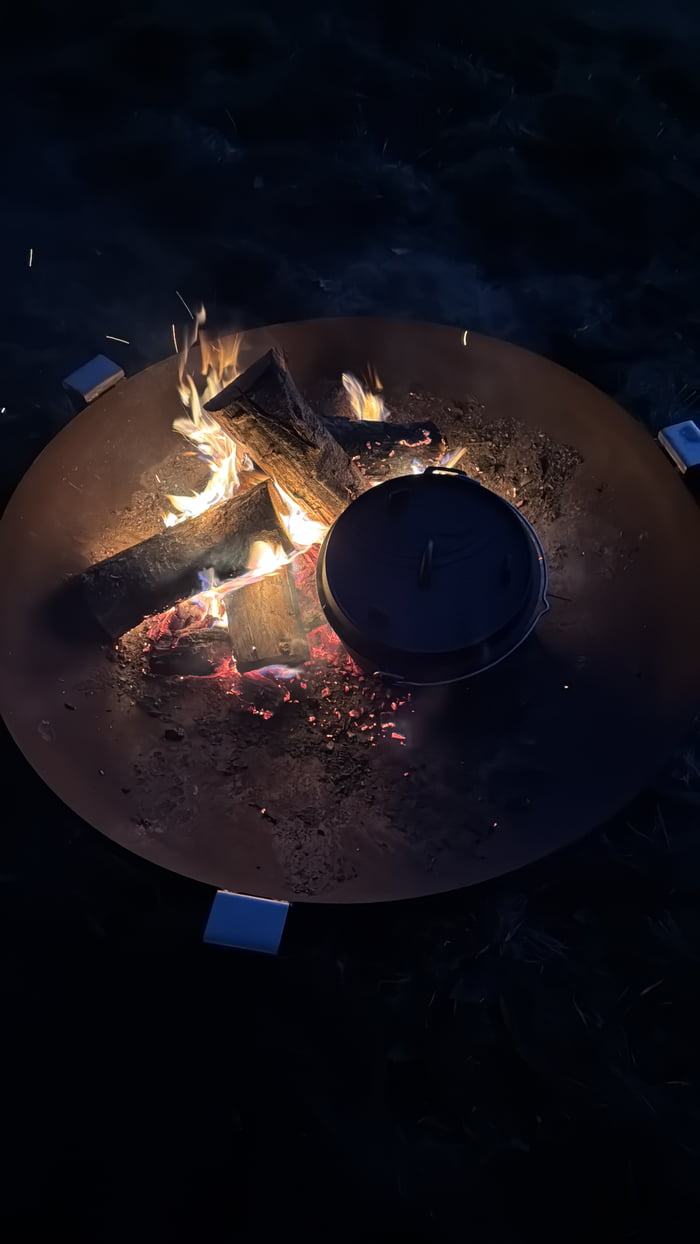 Testing out the Christmas present, fresh from fire on the plate. Wish ...