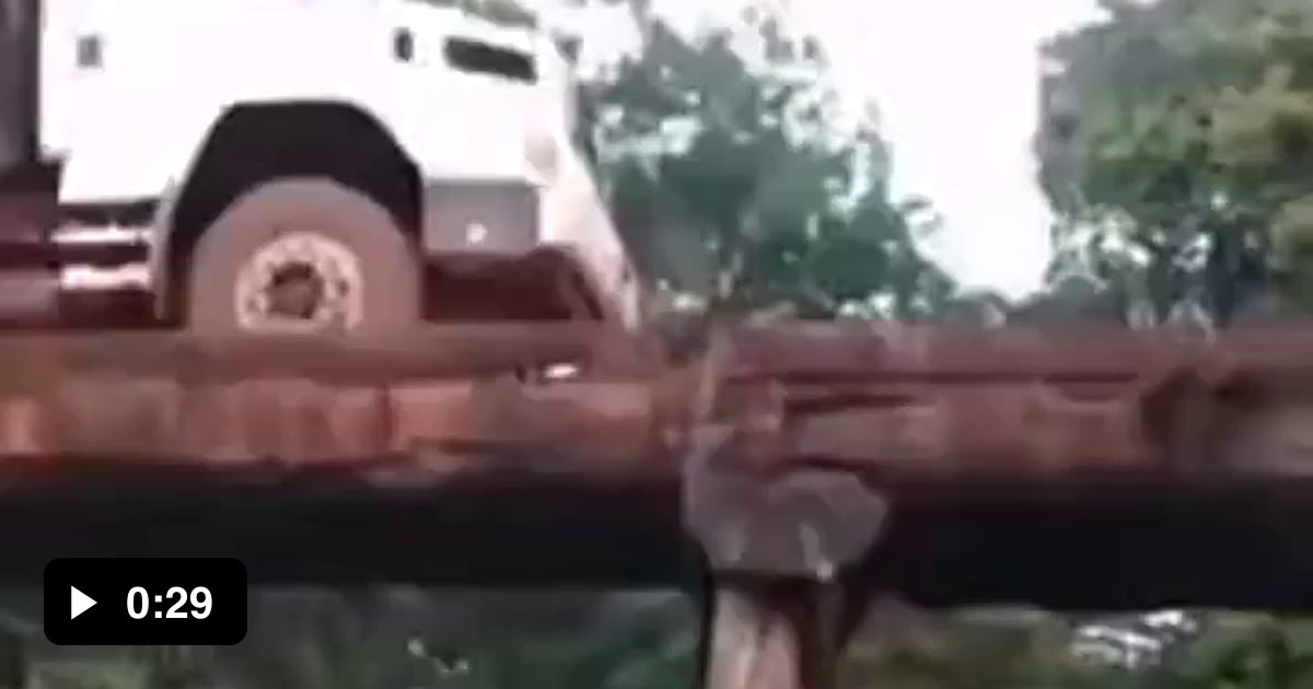 Timber truck on a wooden bridge - 9GAG