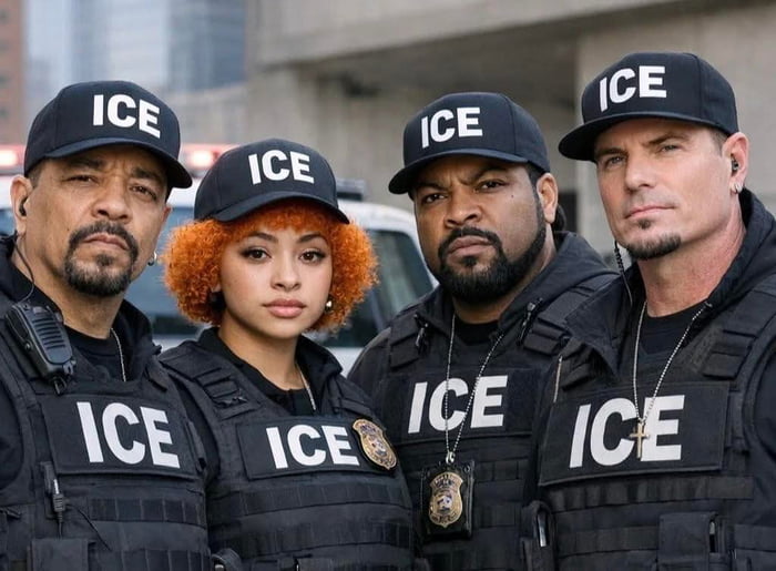 Ice T , Ice Spice , Ice Cube & Vanilla Ice - Ice Agents - 9GAG