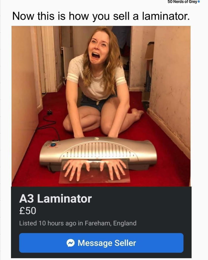 Definitely gets the point across about the laminator's capabilities. - 9GAG