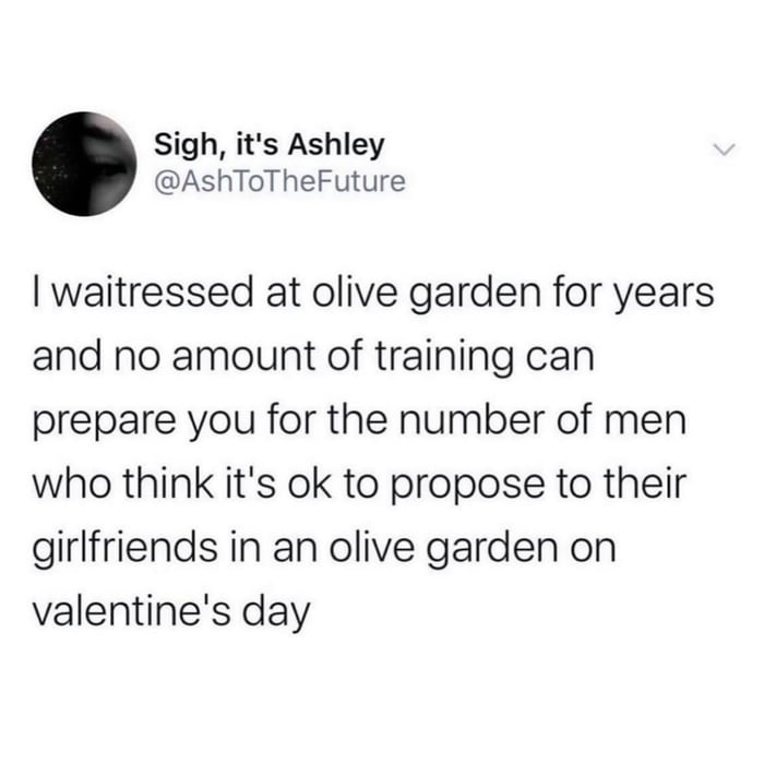 Proposing with unlimited breadsticks - 9GAG